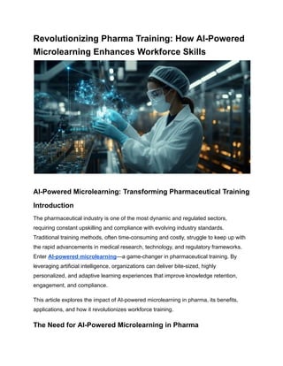 Revolutionizing Pharma Training_ How AI-Powered Microlearning Enhances Workforce Skills.pdf