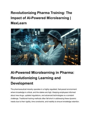 Revolutionizing Pharma Training_ The Impact of AI-Powered Microlearning _ MaxLearn.pdf