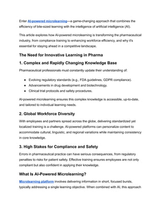 Revolutionizing Pharma Training_ The Impact of AI-Powered Microlearning ...