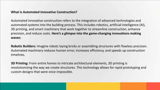 Revolutionizing the Future of Building Automated Innovative ...