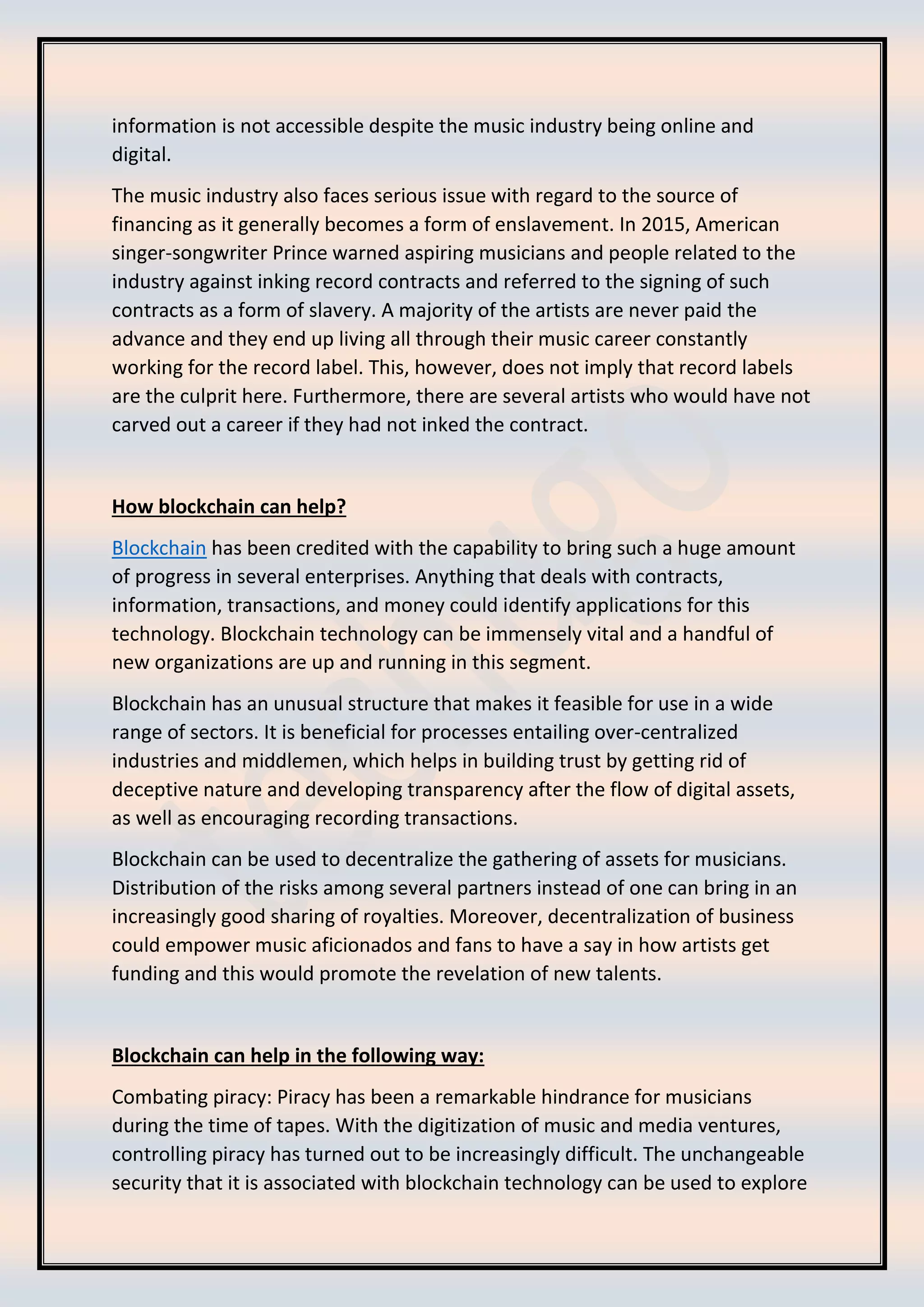Revolutionizing the Music Industry- The Impact of Blockchain Technology ...