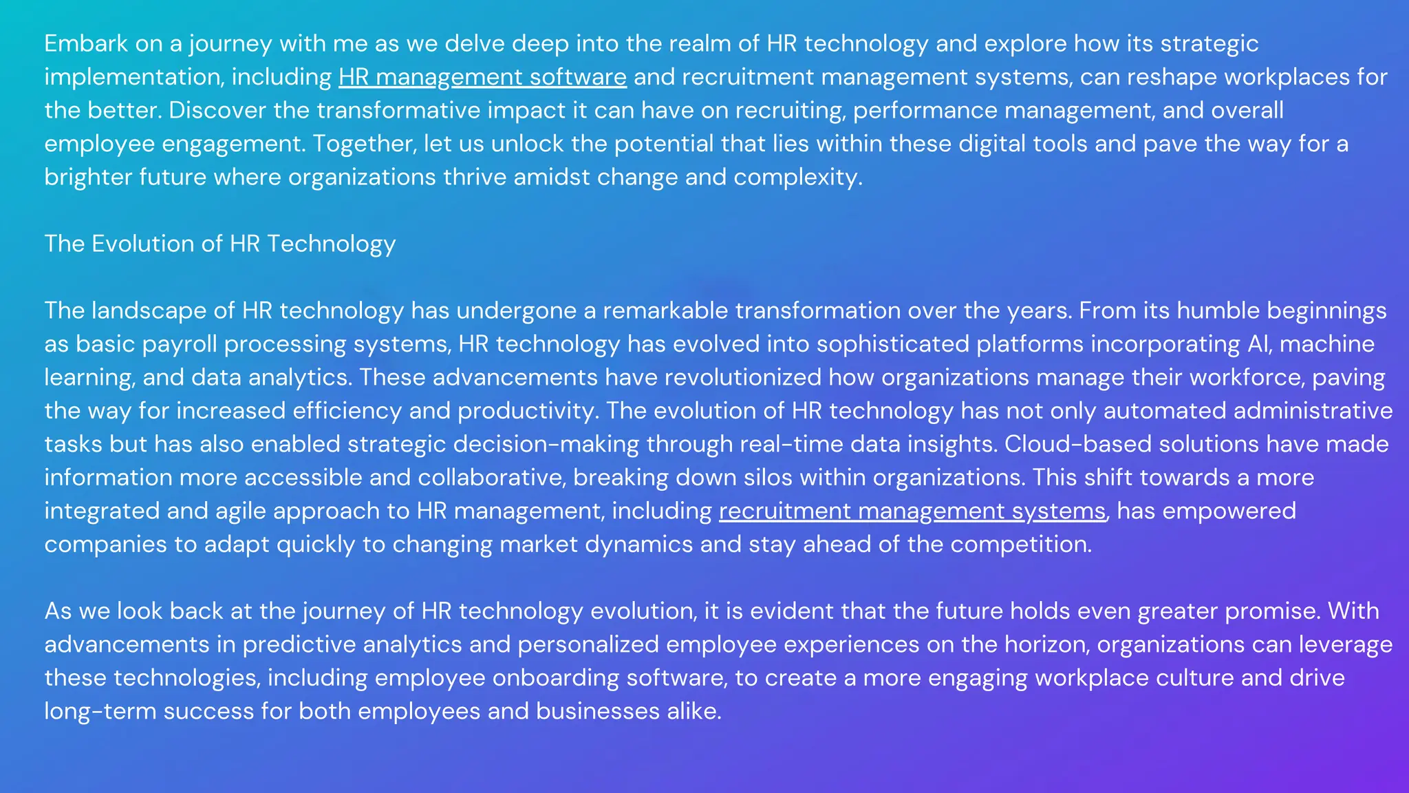 Revolutionizing The Workplace How HR Technology Drives Organizational ...