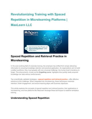 Revolutionizing Training with Spaced Repetition in Microlearning ...