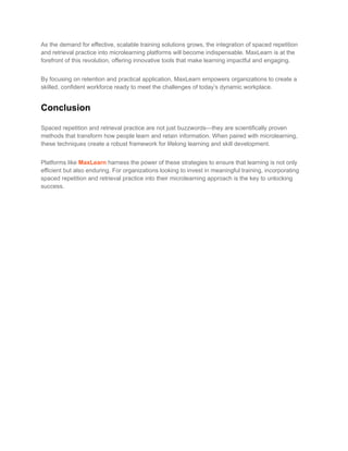 Revolutionizing Training with Spaced Repetition in Microlearning ...