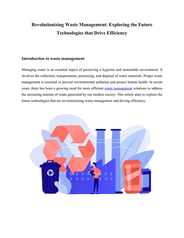 Revolutionizing Waste Management: Exploring the Future Technologies ...