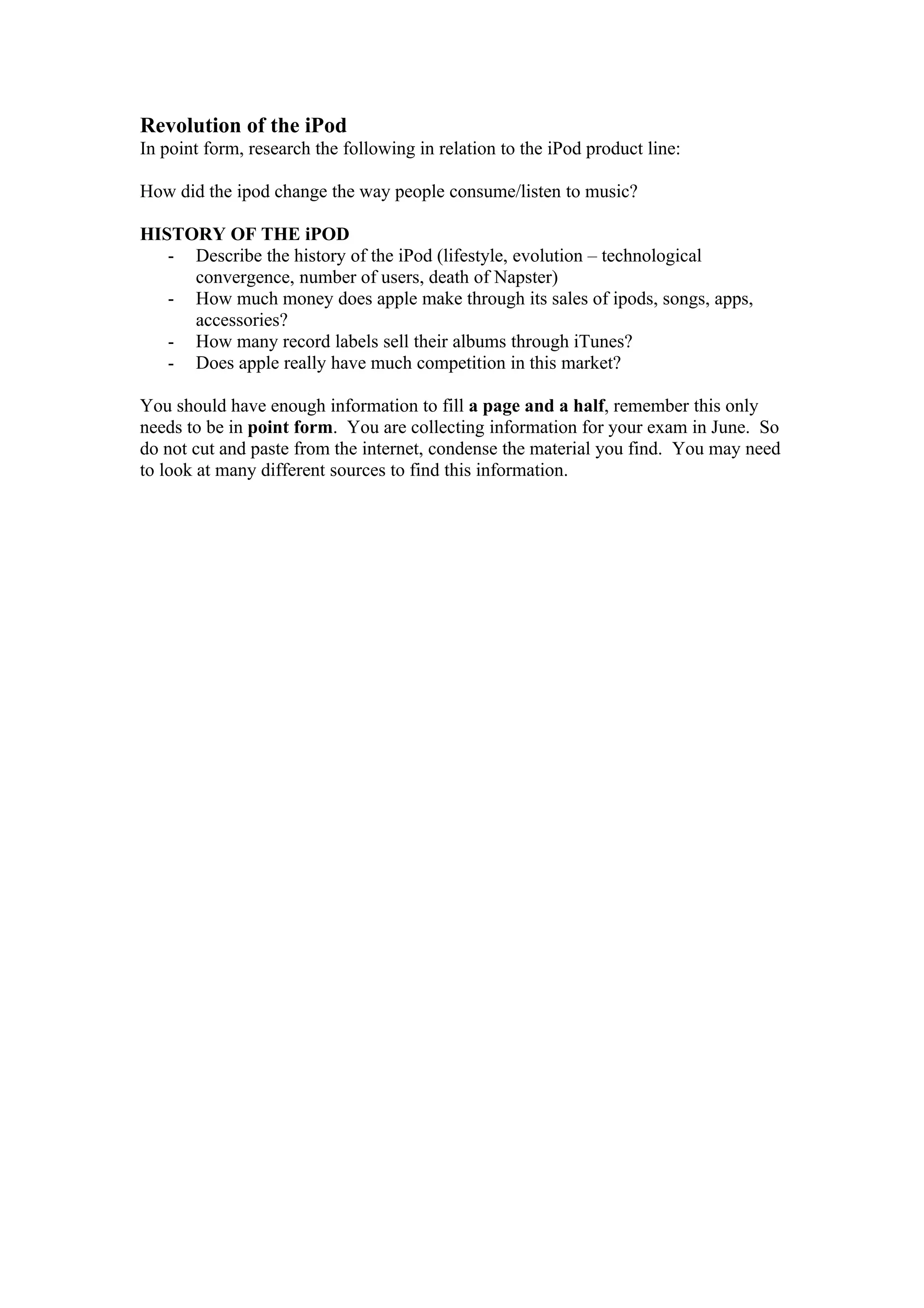 Revolution of the ipod | DOC