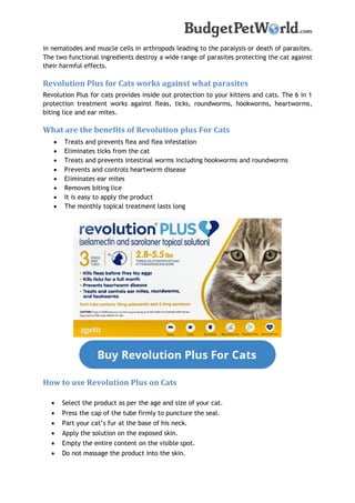 Revolution Plus = The 6 in 1 Protection Treatment For Cats | PDF
