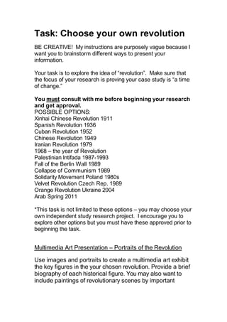 Revolutions assessment | PDF