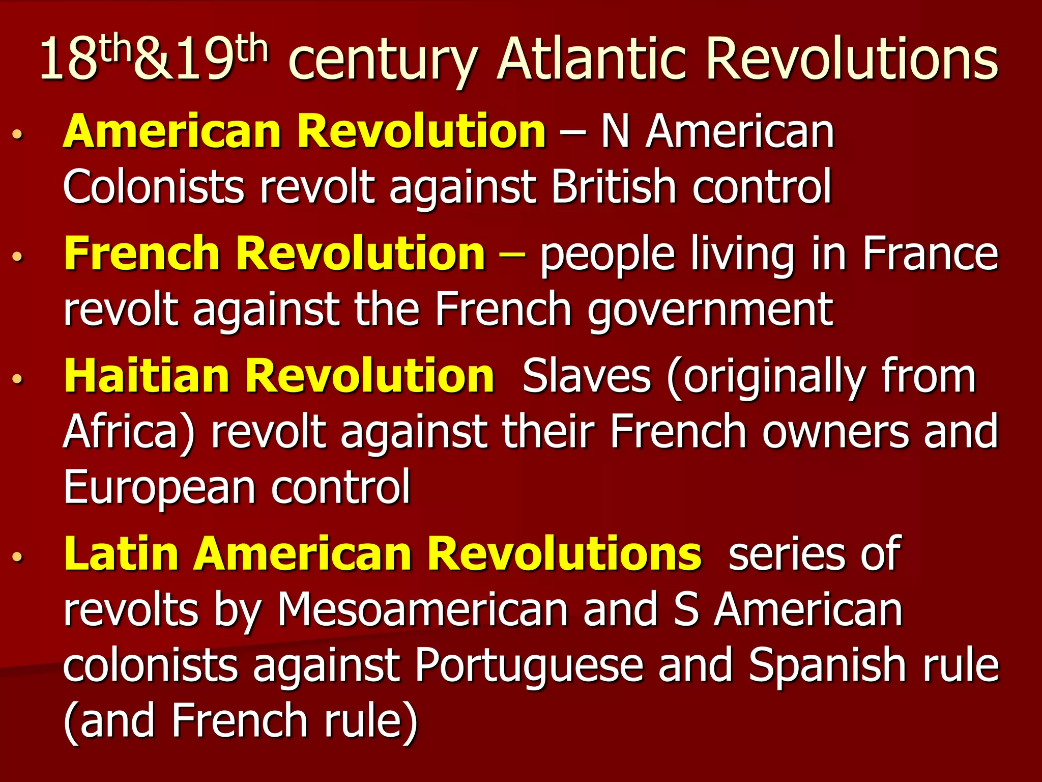 Revolutions causes compared (2016) | PPT