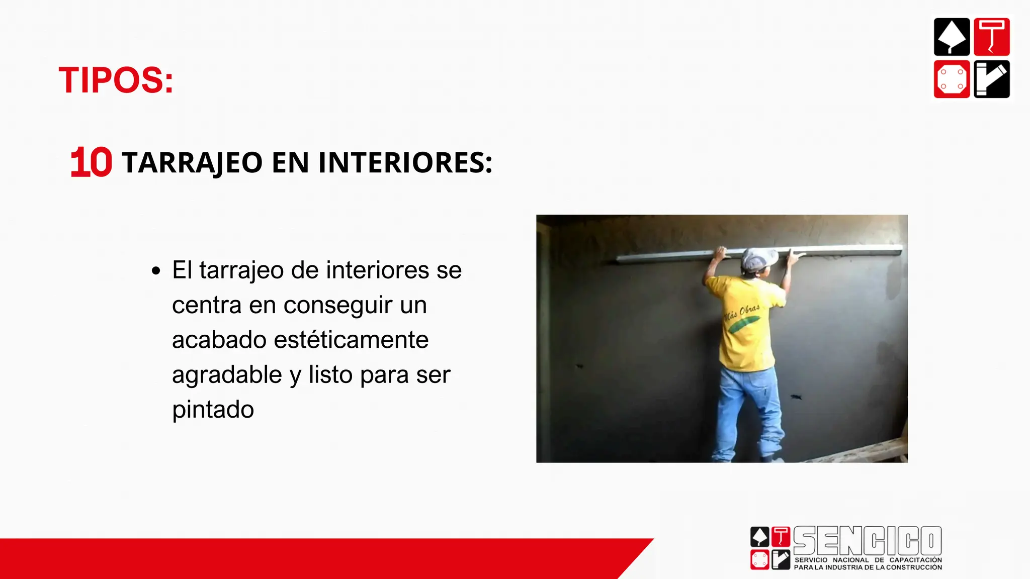 Tarrajeo, tipos de tarrajeos, empastados, solaqueos y otros ...
