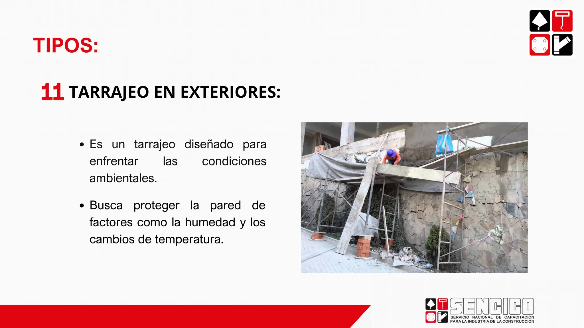 Tarrajeo, tipos de tarrajeos, empastados, solaqueos y otros ...