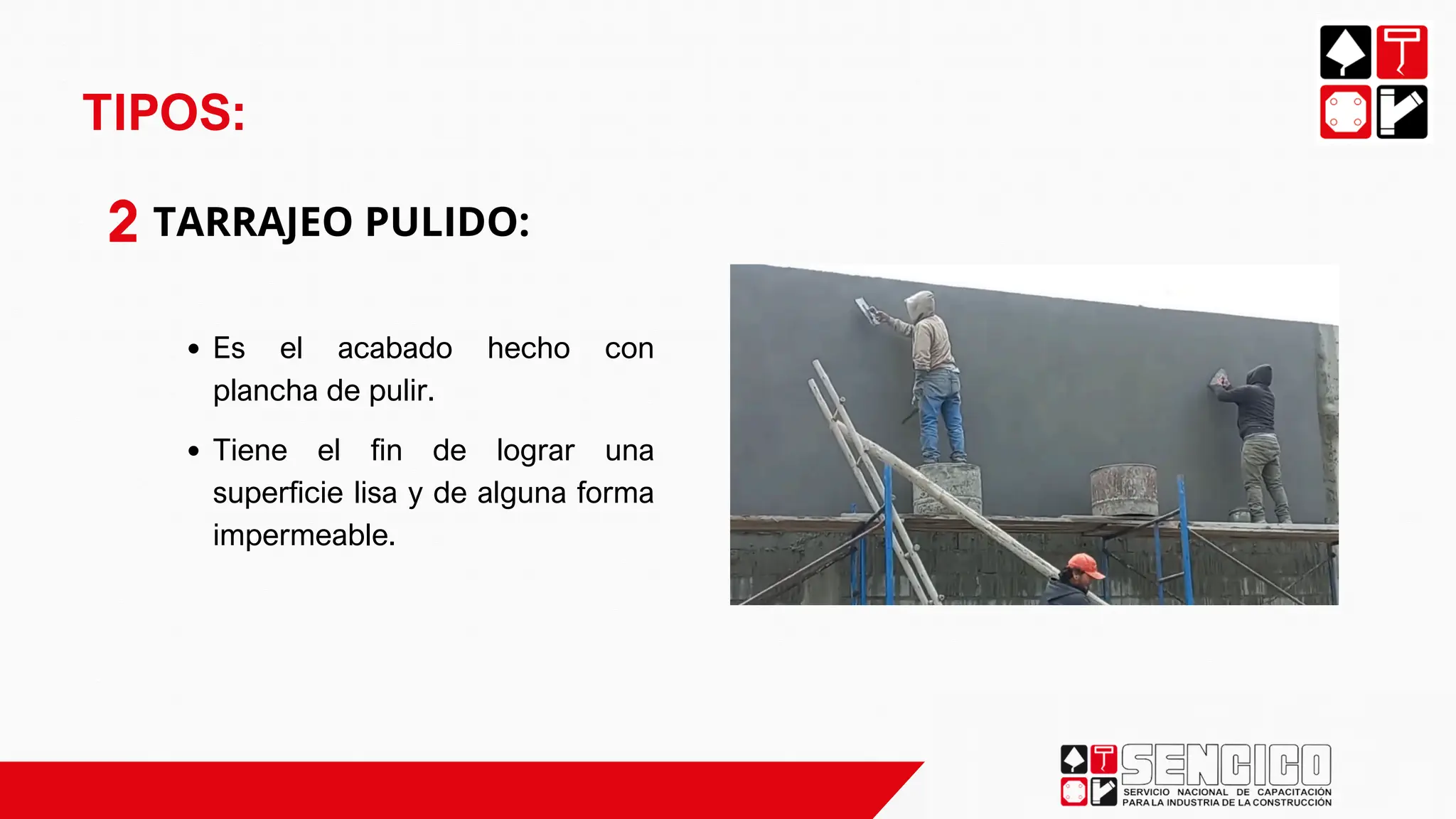 Tarrajeo, tipos de tarrajeos, empastados, solaqueos y otros ...