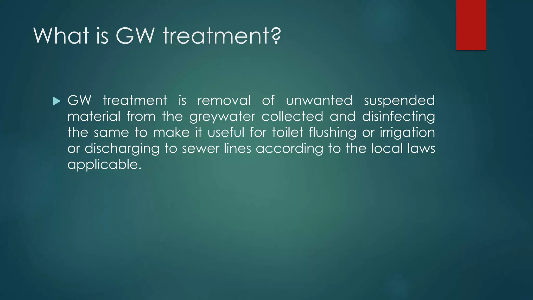 GREY WATER RECYCLING SYSTEM | PPTX