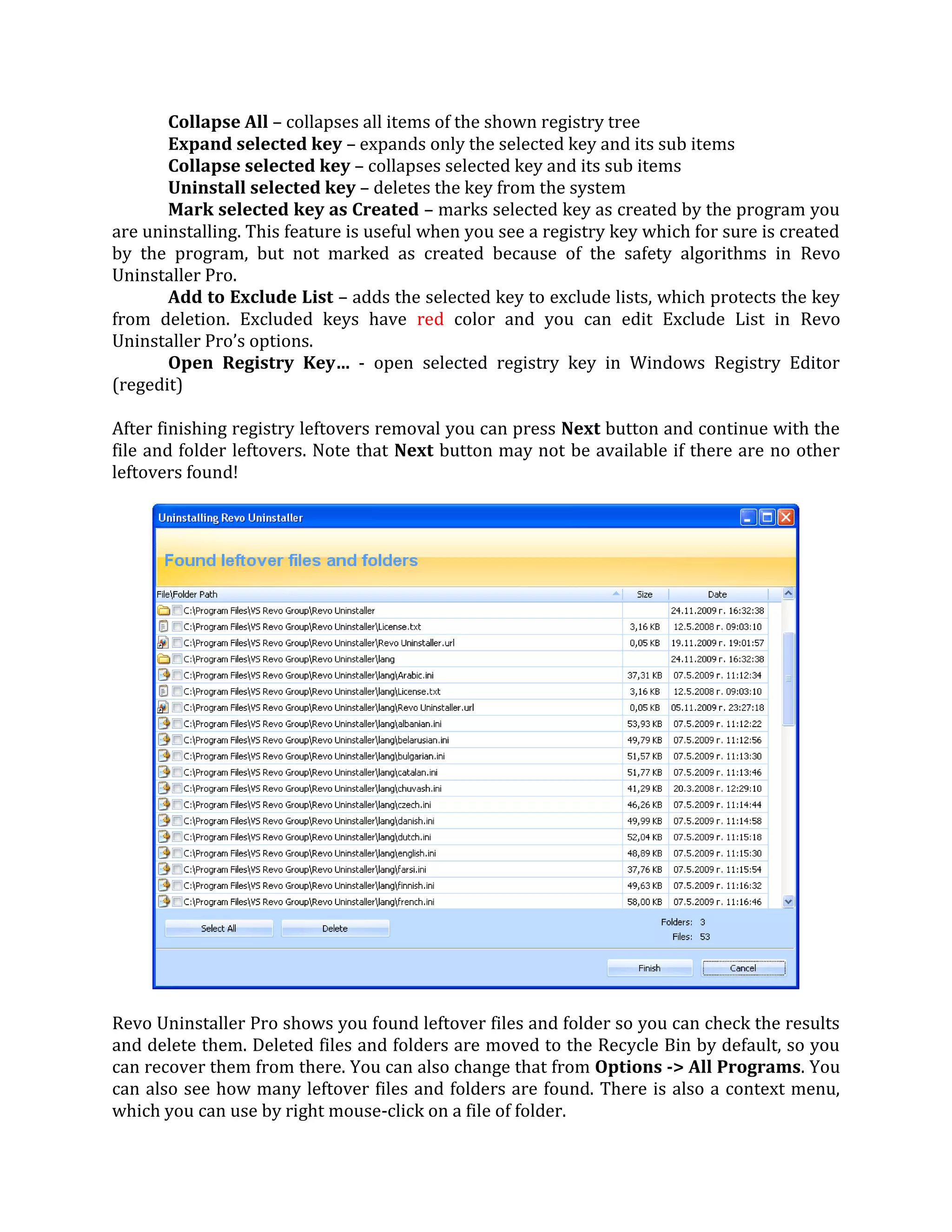 Revo Uninstaller Pro Help | PDF