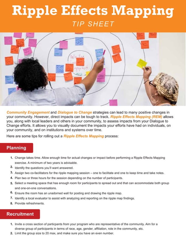 Ripple Effects Mapping Tip Sheet for Evaluating Community Engagement | PDF