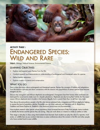 Born to Be Wild 3D Teacher Guide | PDF