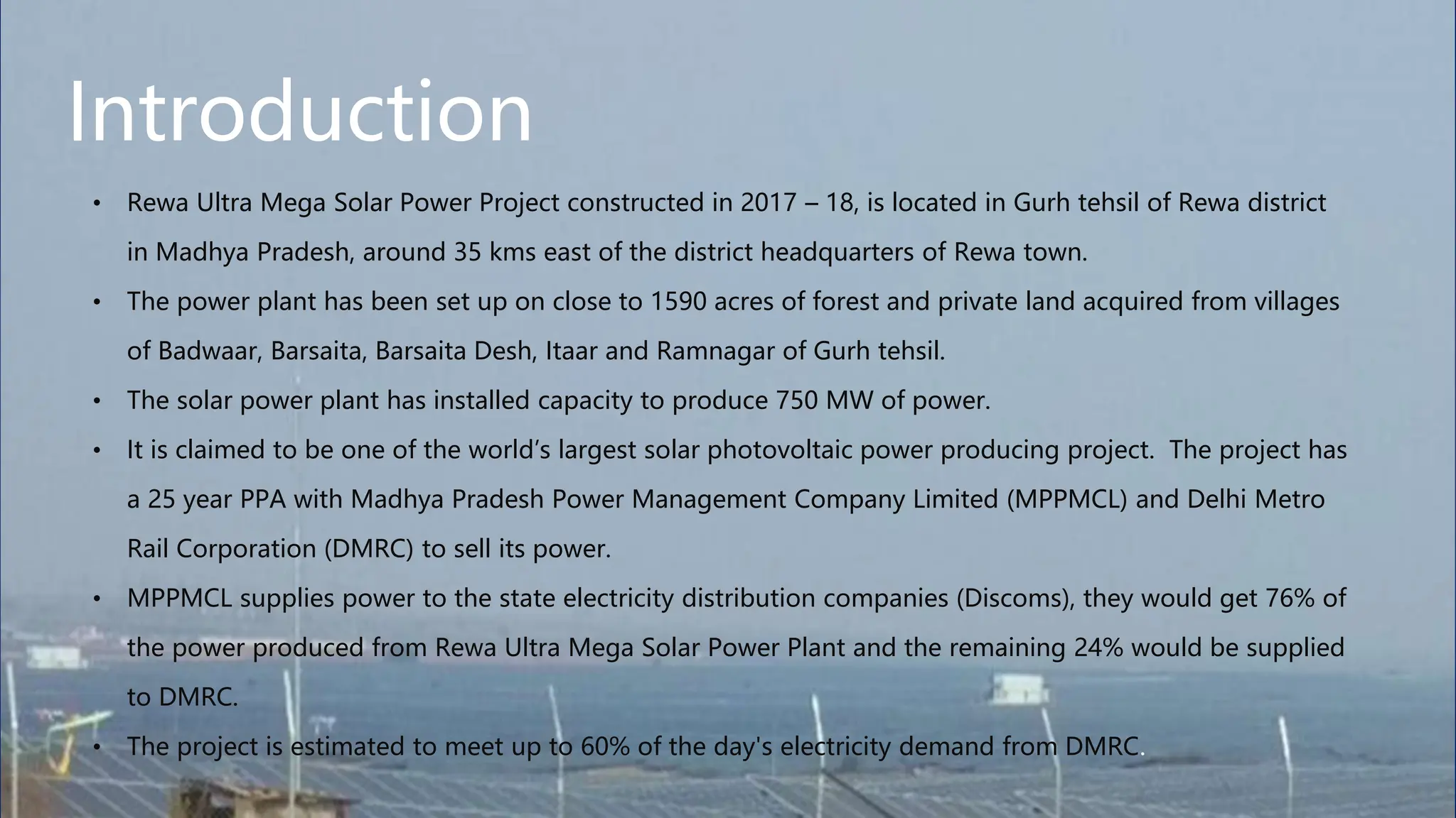 Rewa Ultra Mega Solar Project Presentation | PPTX