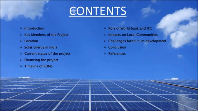 Rewa Ultra Mega Solar Project Presentation | PPTX