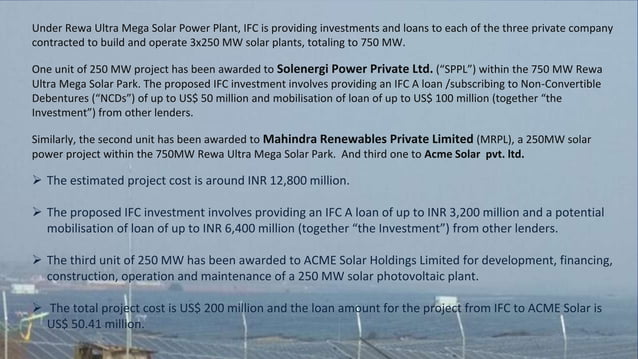 Rewa Ultra Mega Solar Project Presentation | PPTX