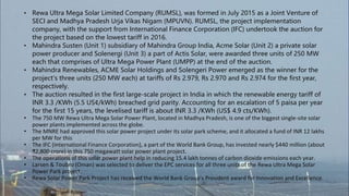 Rewa Ultra Mega Solar Project Presentation | PPTX