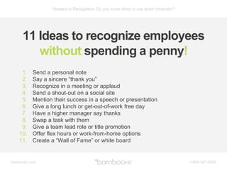 Reward Vs Recognition: Do You Know When To Use Each Motivator? | PPT