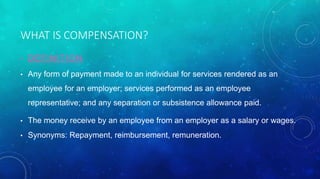 Human Resource Management: Reward and compensation | PPTX