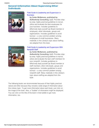 Rewarding employee performance | PDF