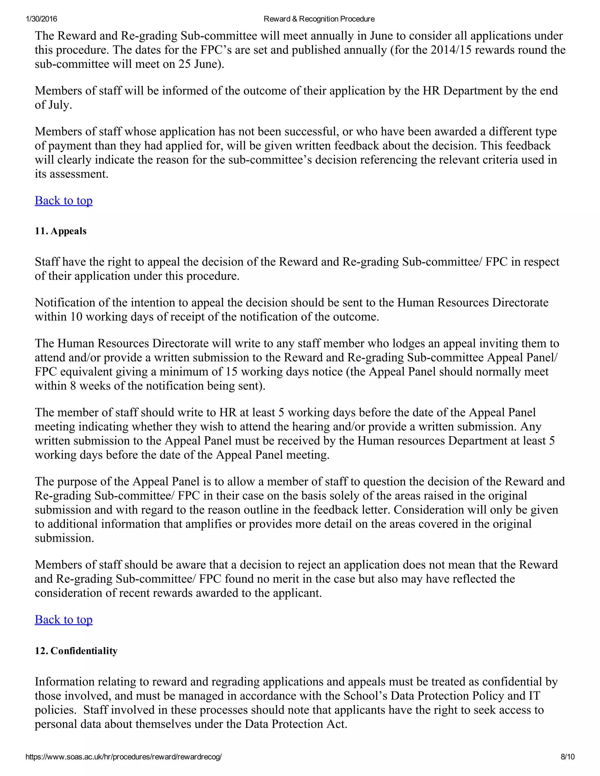 Reward &recognition procedure | PDF