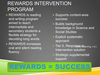 Rewards Intervention Program (Crissy) | PPTX