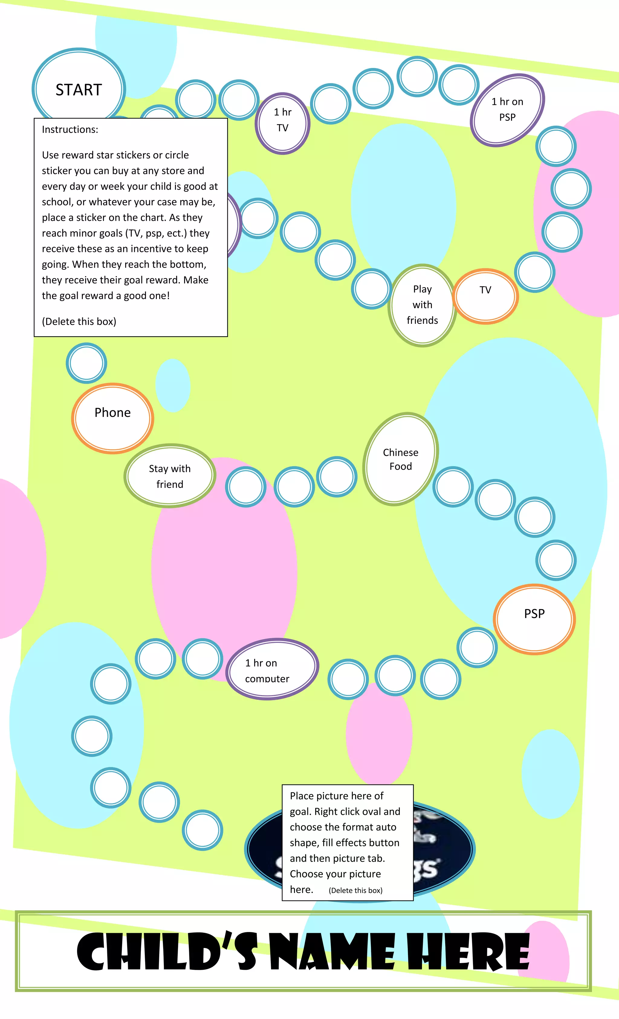 Reward Sheet For Children | DOCX