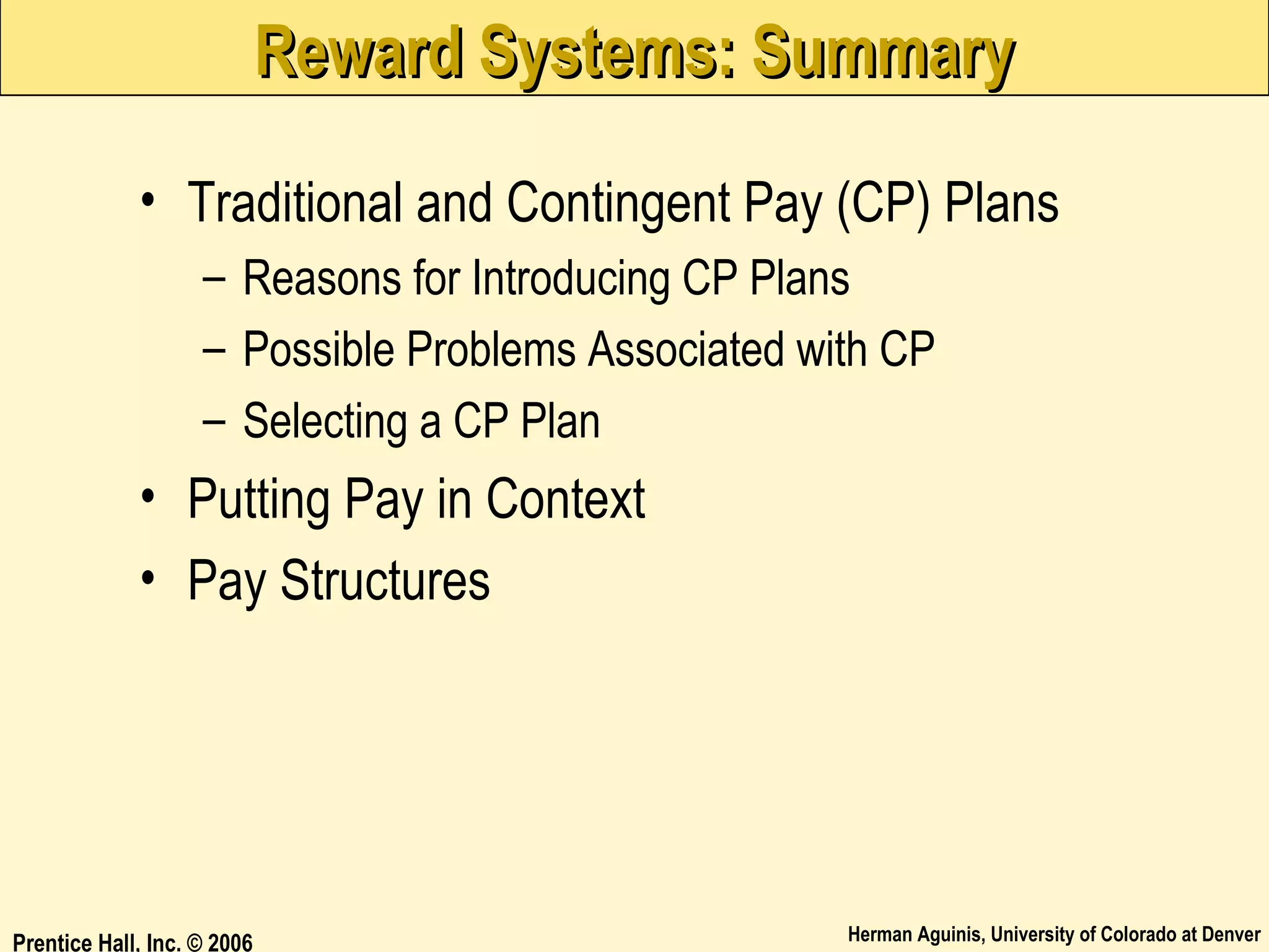 Reward systems & legal issues | PPT