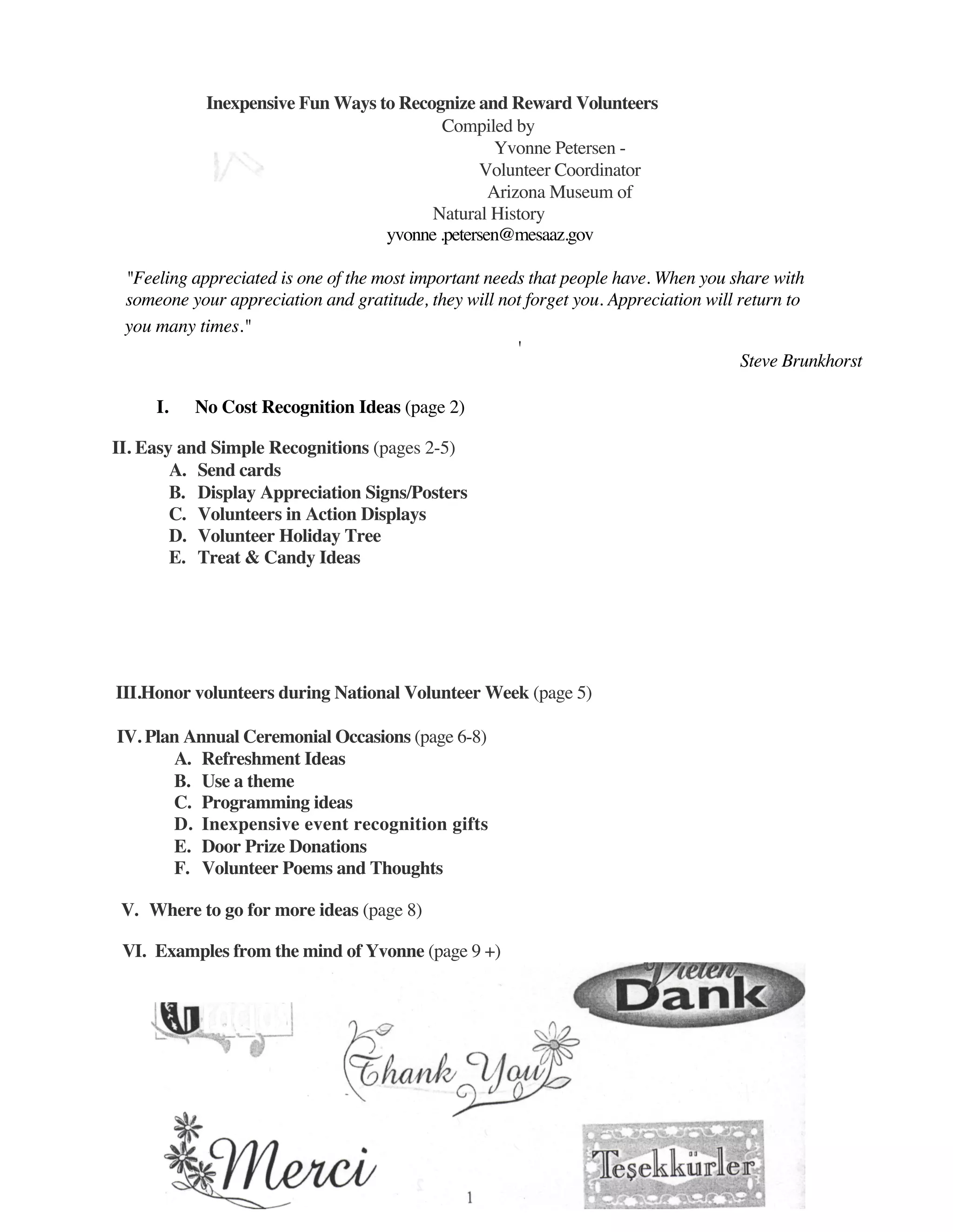 Our "Fun-derful" Volunteers (handout) | PDF