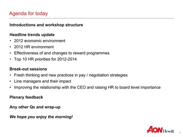 Reward workshop - Aon Hewitt | PDF