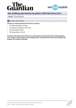 Rewilding Projects (Intermediate News Lesson).pdf