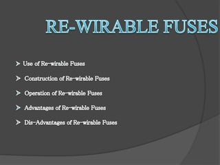 Rewirable Fuses | PPTX