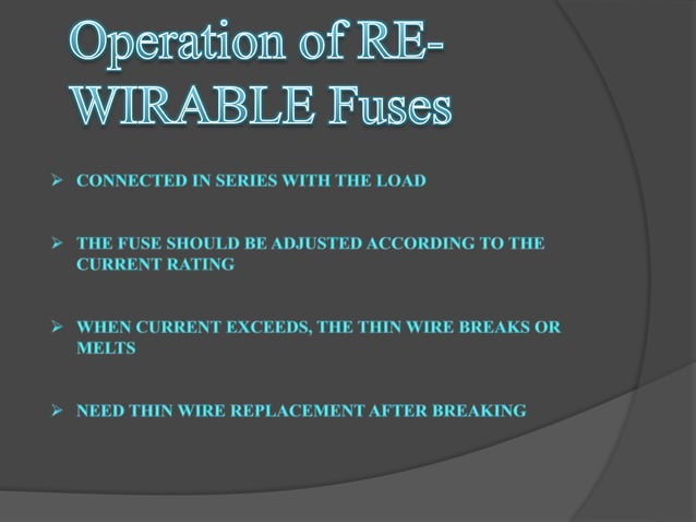 Rewirable Fuses | PPTX