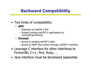Plans for Enhanced NetCDF-4 Interface to HDF5 Data | PPT