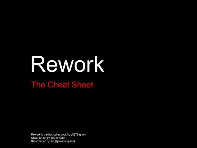 Rework cheat sheet | PPTX