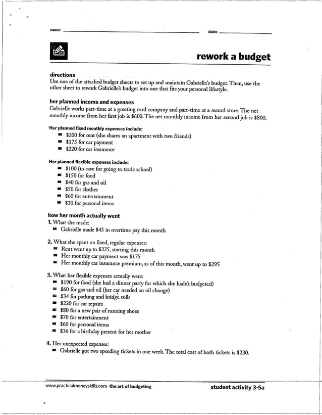 Rework a budget | PDF