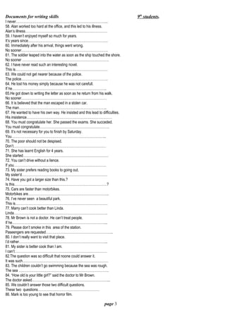 Rewrite sentences | DOC