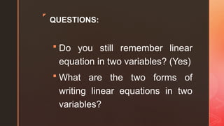 Rewriting the Linear Equation and vice versa.pptx