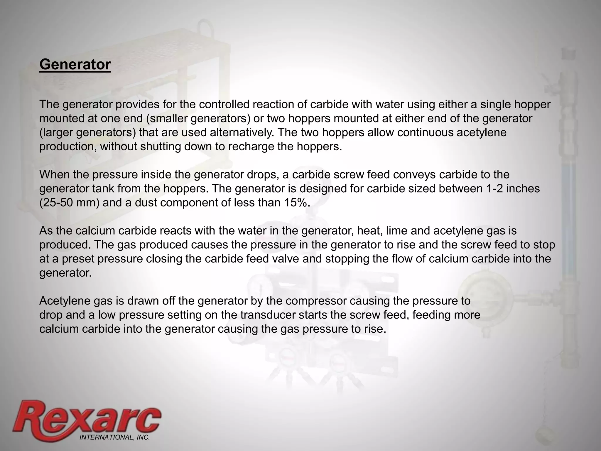Rexarc Acetylene Generators - Part I | PPTX