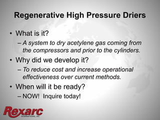 Rexarc - Automated High Pressure Driers for Acetylene Gas Compression ...