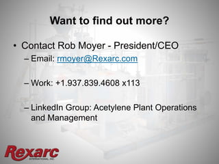 Rexarc - Automated High Pressure Driers for Acetylene Gas Compression ...