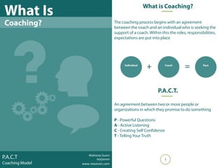 P.A.C.T. Coaching Model - Wathenia Guinn - re|x|seven | PDF