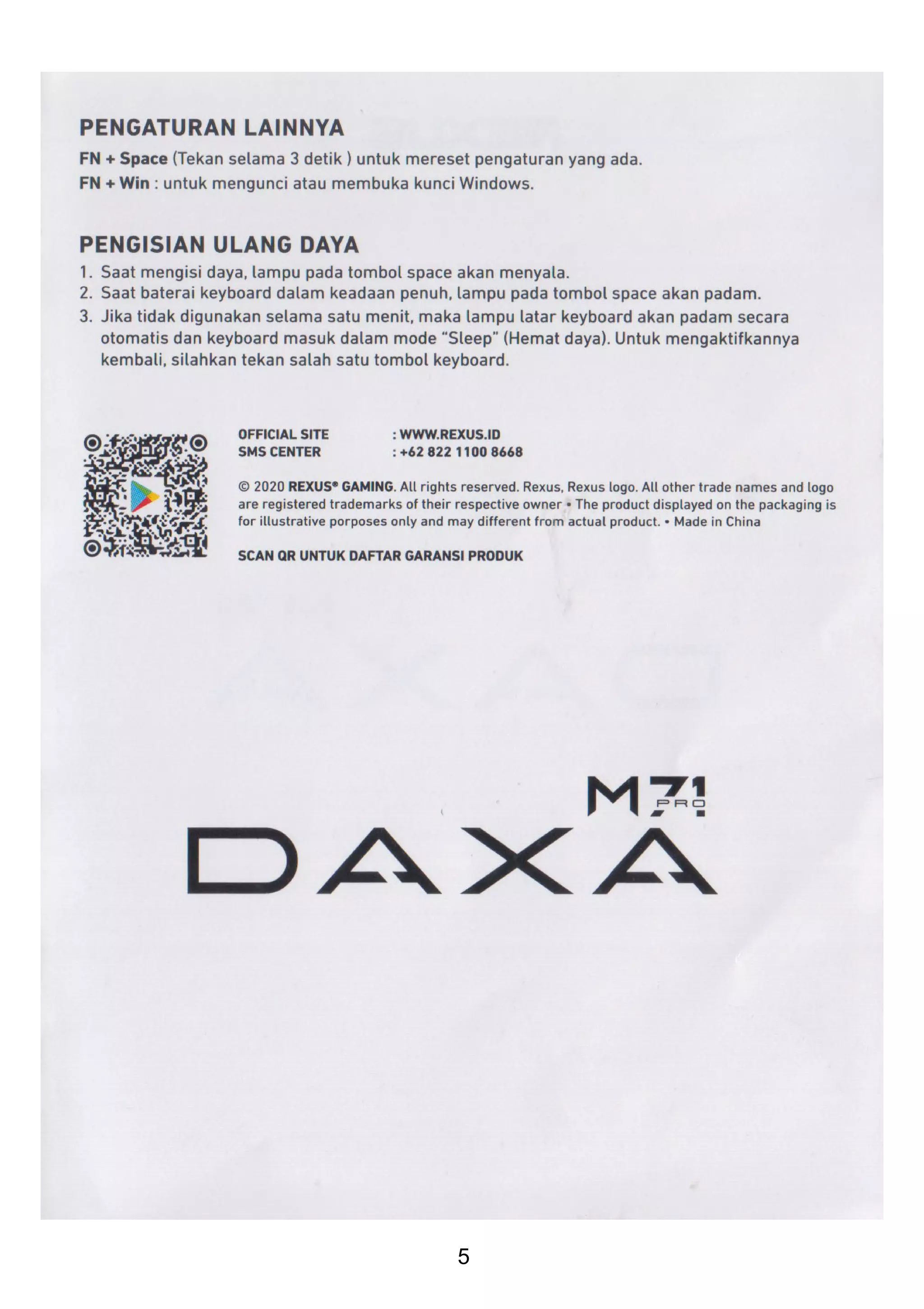 Rexus Daxa M71 Pro - User Guide | PDF