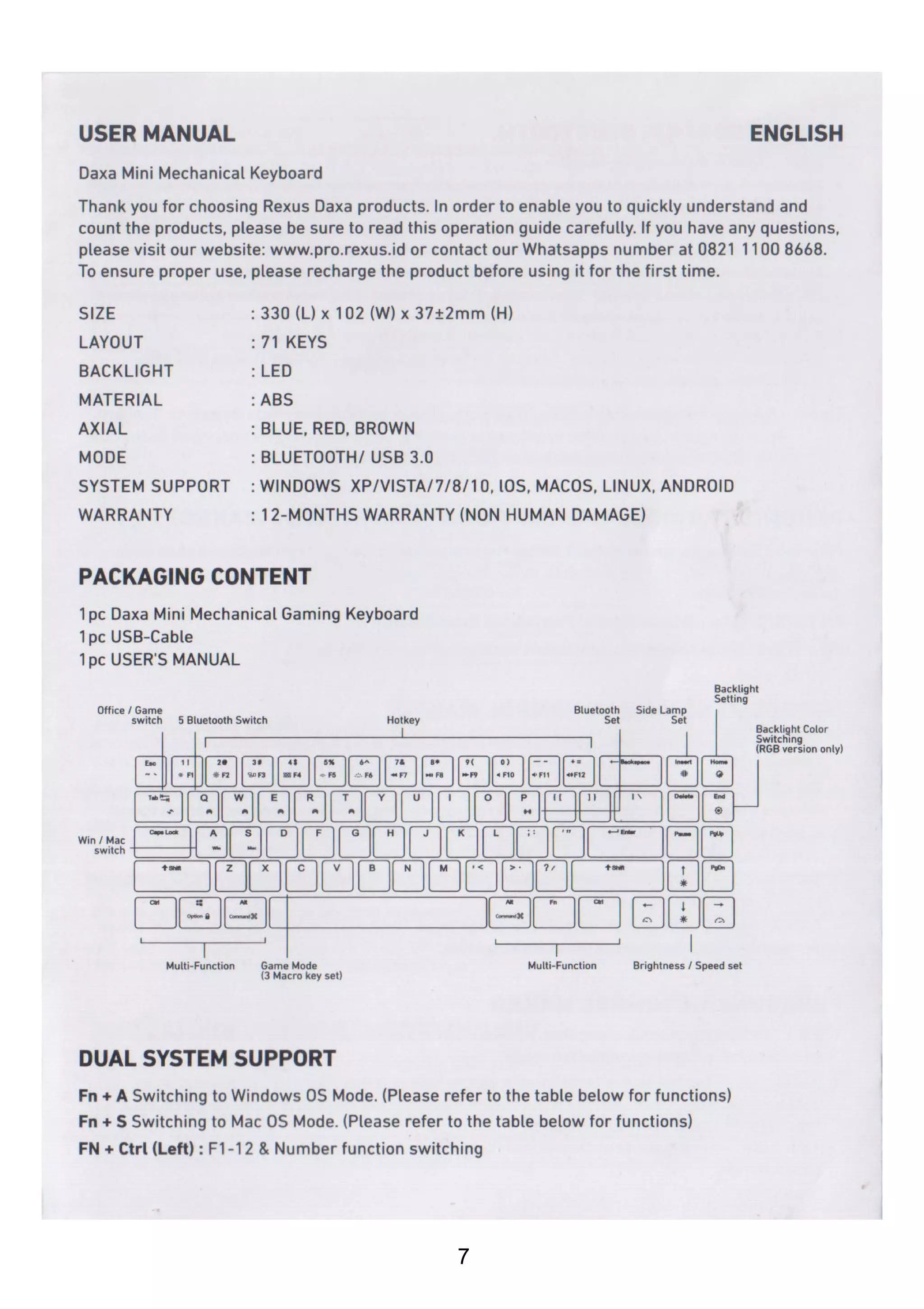 Rexus Daxa M71 Pro - User Guide | PDF