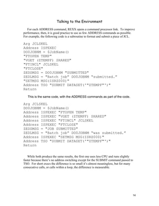 Advanced REXX Programming Techniques | DOC