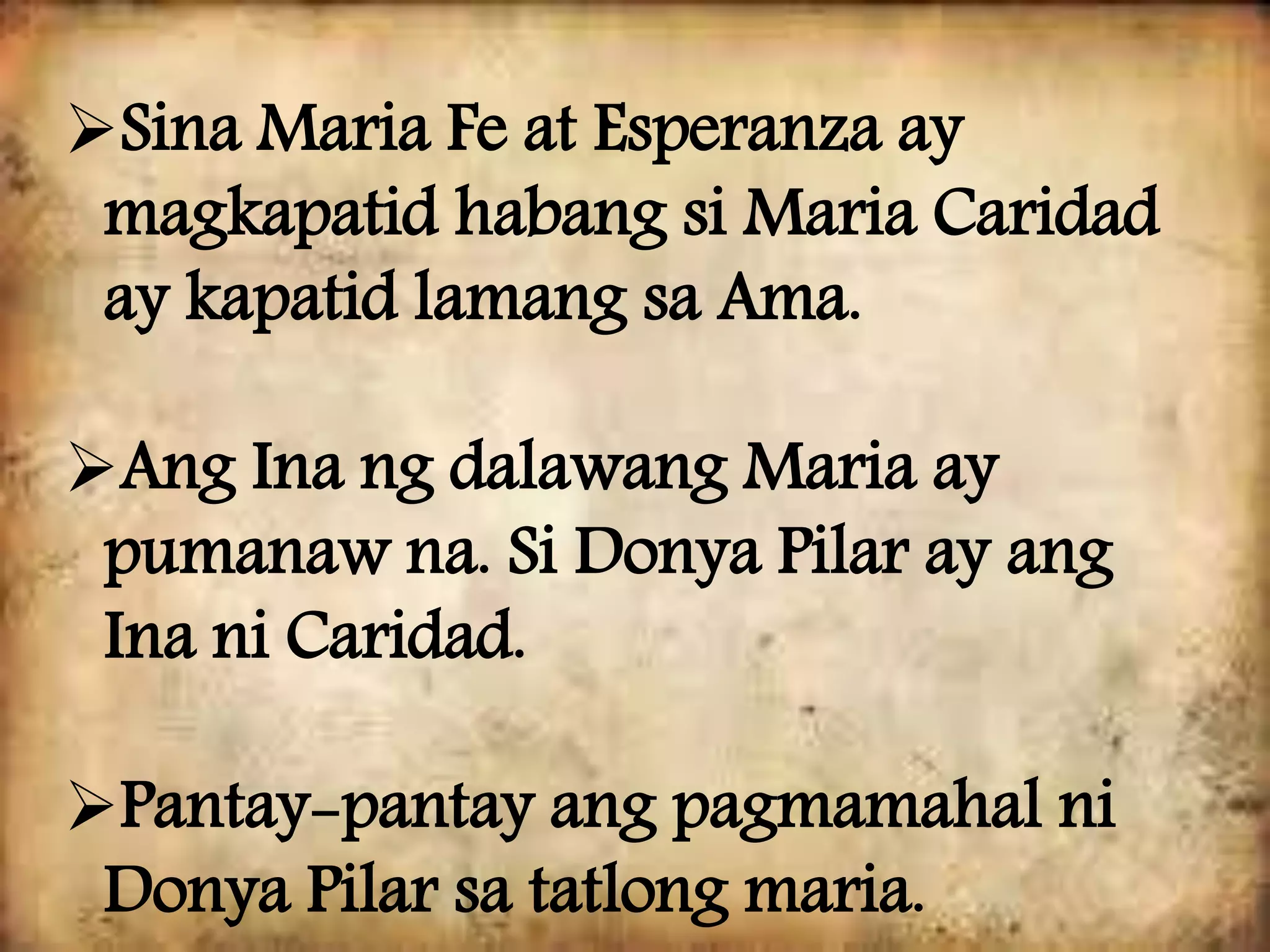 Tatlong Maria (nobela) | PPTX