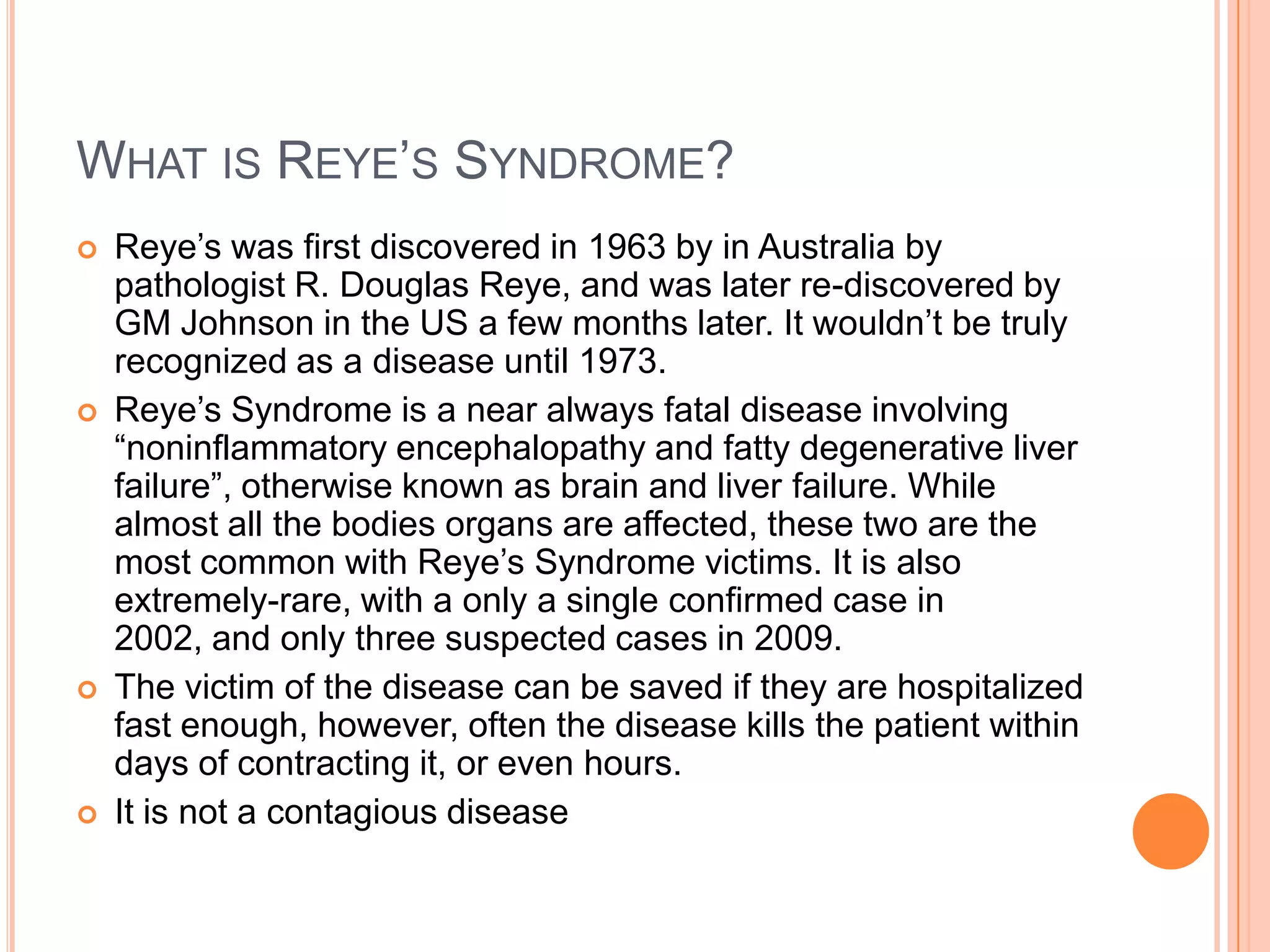 Reye’s syndrome | PPTX